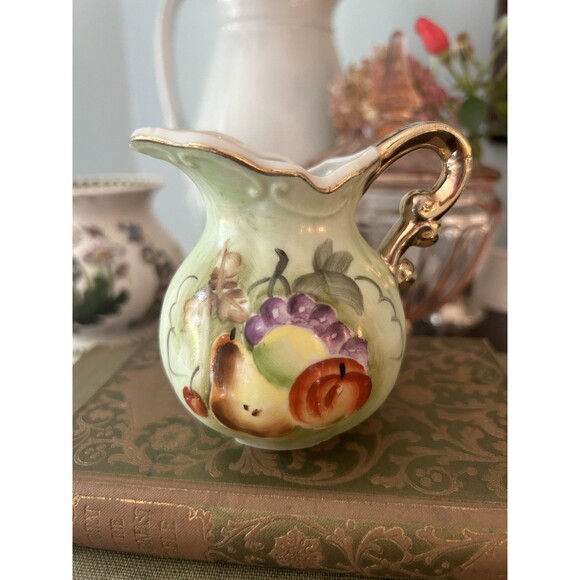 Lefton | Other | Lefton China Creamer Handpainted Fruit Pattern Vintage ...